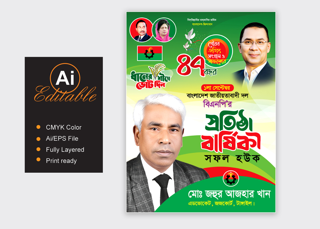 01 September BNP Poster Design || বিএনপির ৪৭প্রতিষ্ঠা বার্ষিকী পোস্টার ...